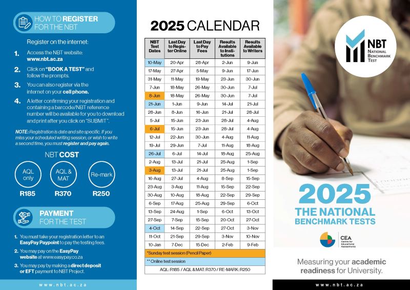 NBT brochure 2025 | National Benchmark Test Project