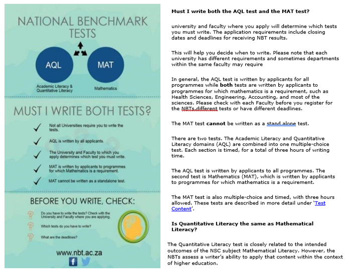 FAQ | National Benchmark Test Project